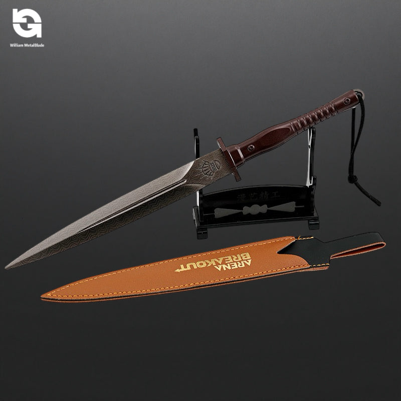 30CM/11.8" Arena Breakout Weapon Damascus Assault Dagger Small Metal R ...