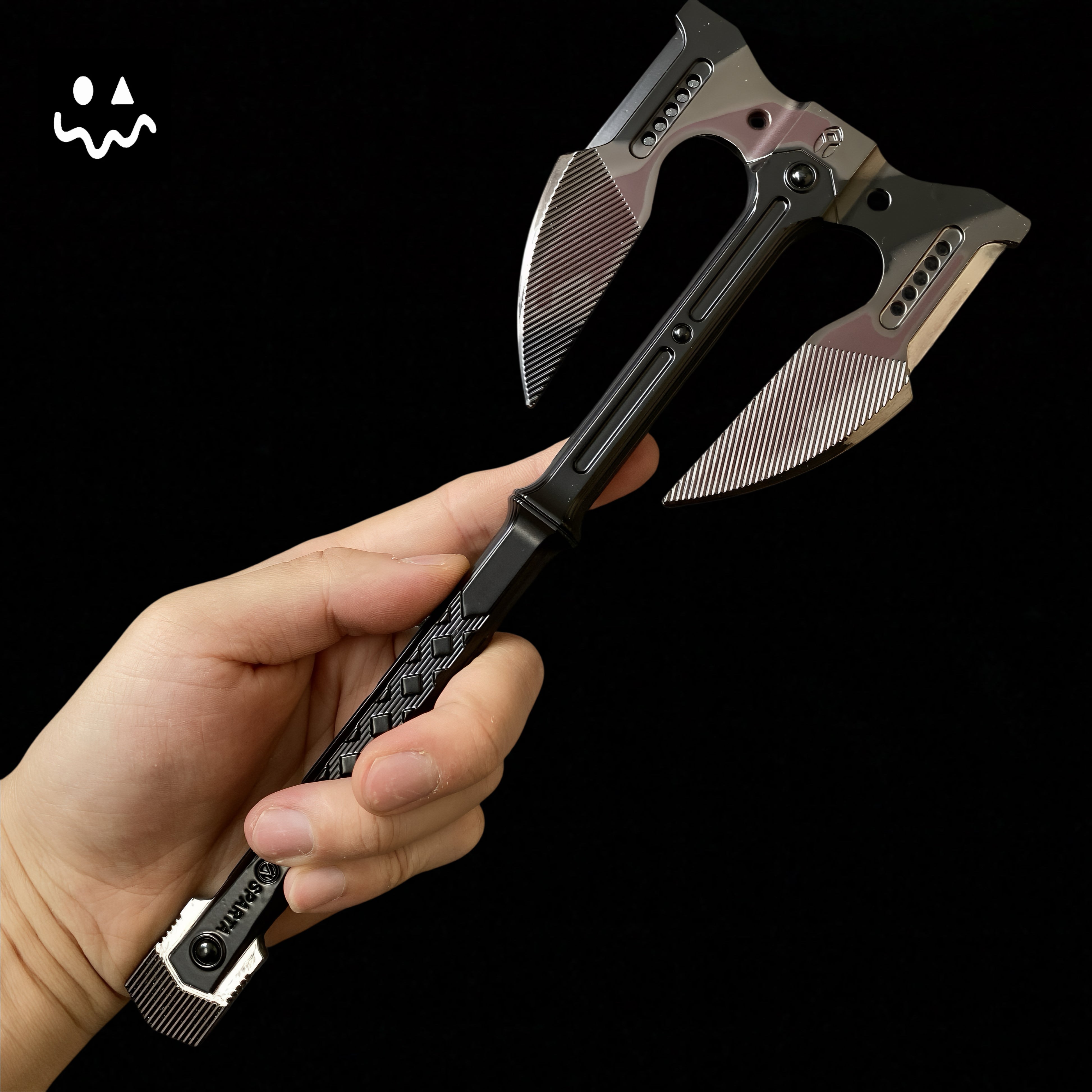 AB Mini Unyielding Fury Dual-Bladed Battle Axe Metal Replica ...