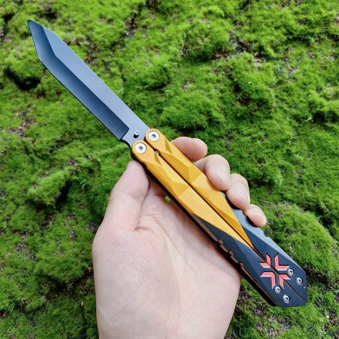 25CM/9.8 High-quality Metal Champion Knife Red Blunt Blade Trainer ...