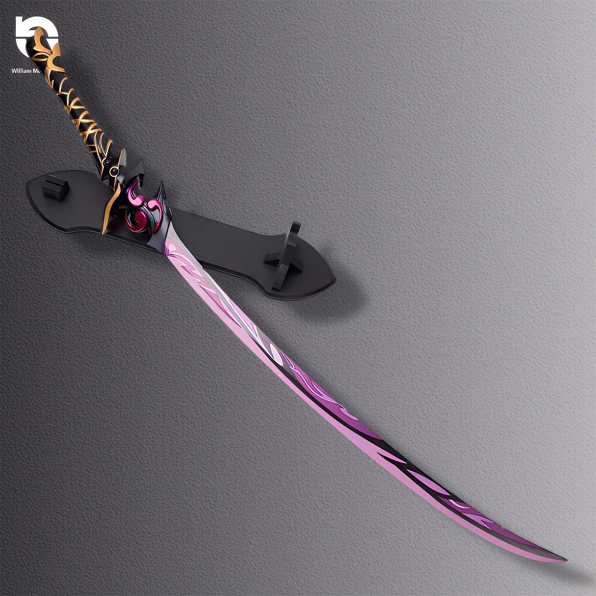 1:1 Raiden Shogun's Electro Sword Metal Prop – WilliamMetalBlade