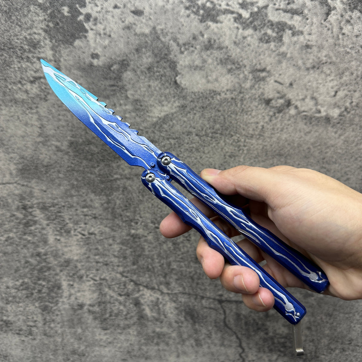 24CM/9.5 Metal Smite Knife Balisong Blunt Blade Butterfly Trainer ...