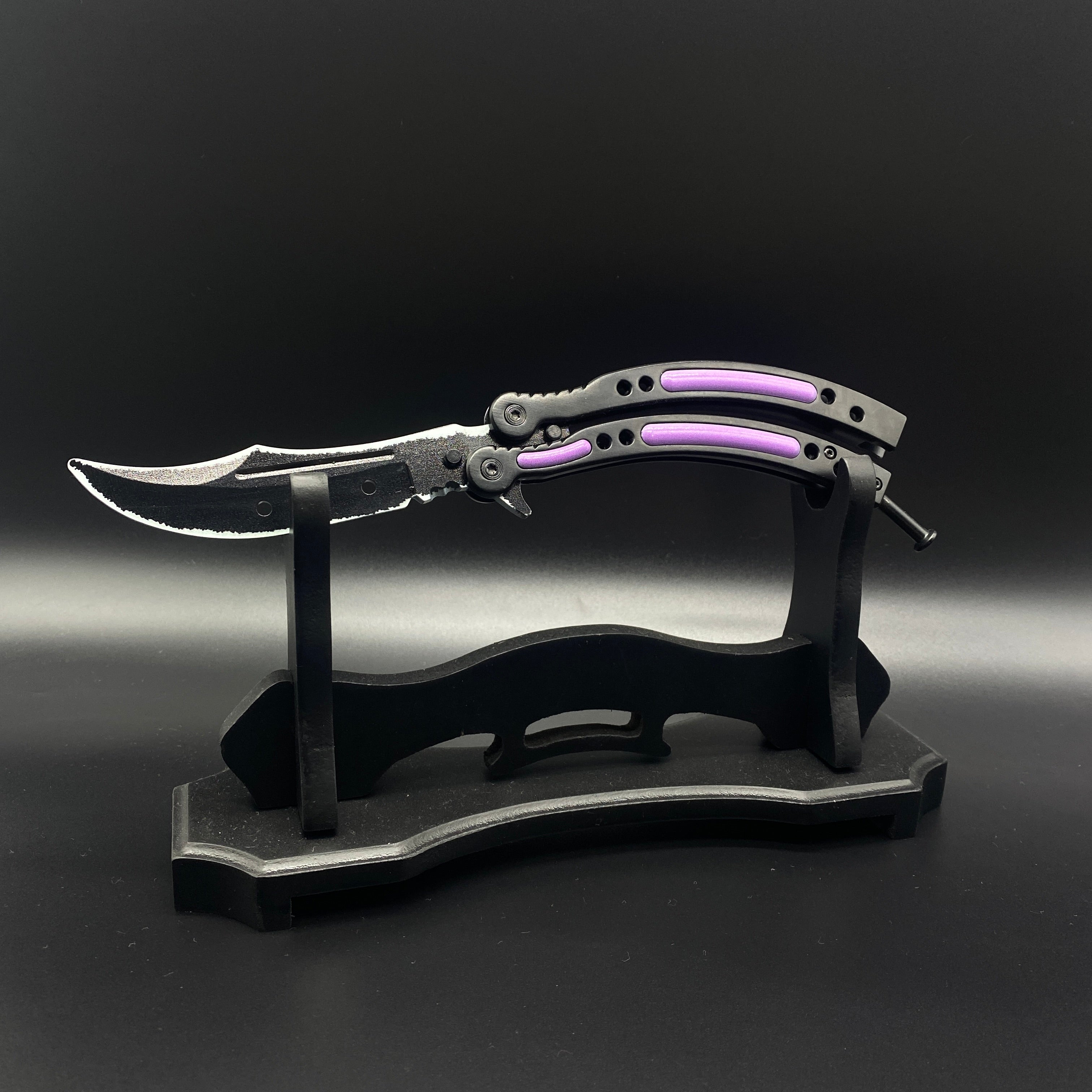 CSGO Ultraviolet Knife Balisong Blunt Blade Trainer Metal Replica ...