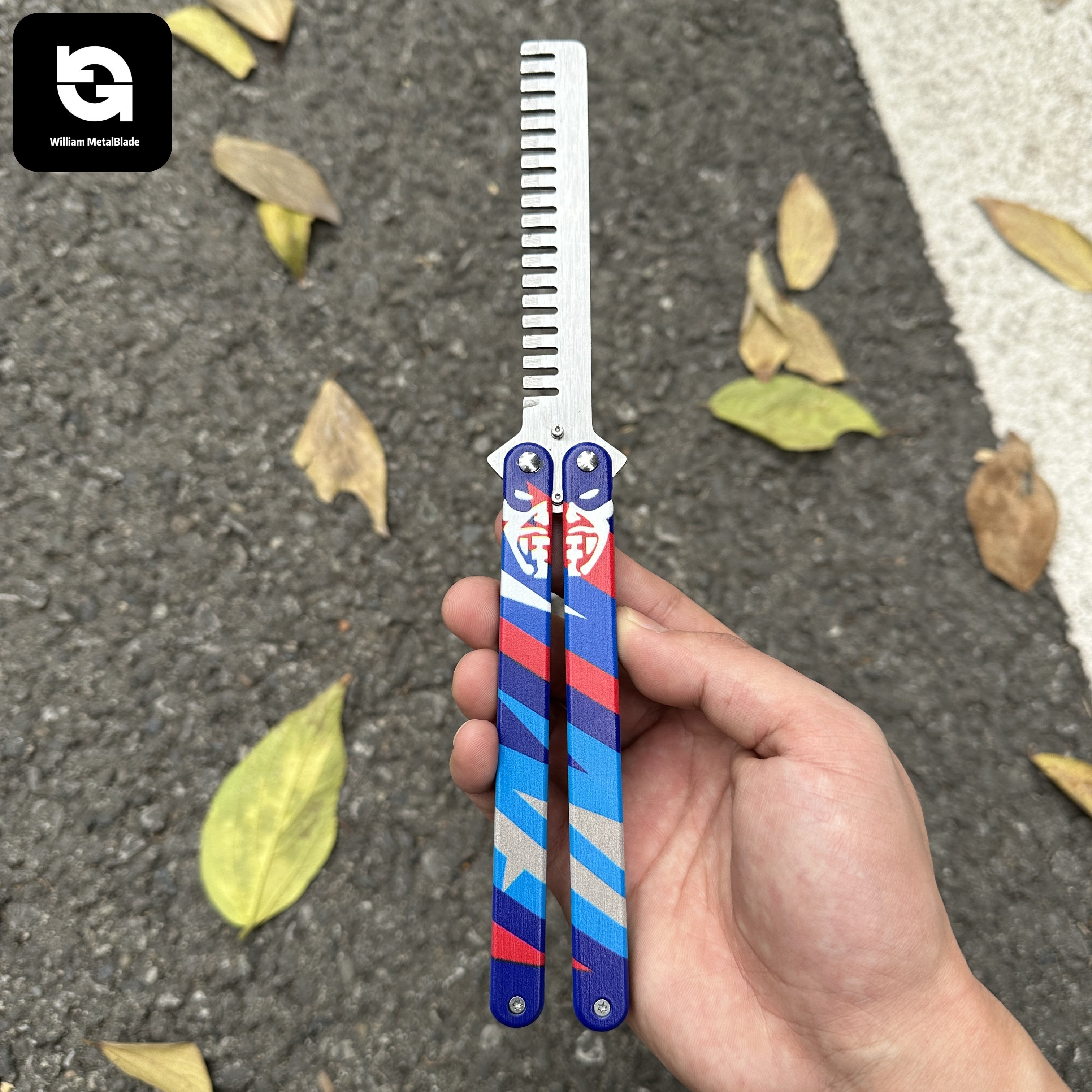 Metal Yoru Comb Balisong Butterfly Trainer Replica – WilliamMetalBlade