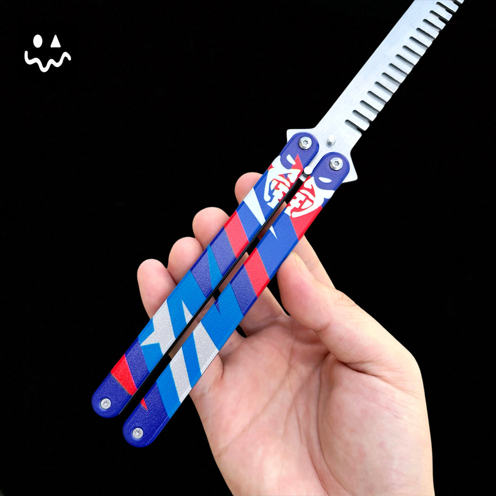 Metal Yoru Comb Balisong Butterfly Trainer Replica – WilliamMetalBlade
