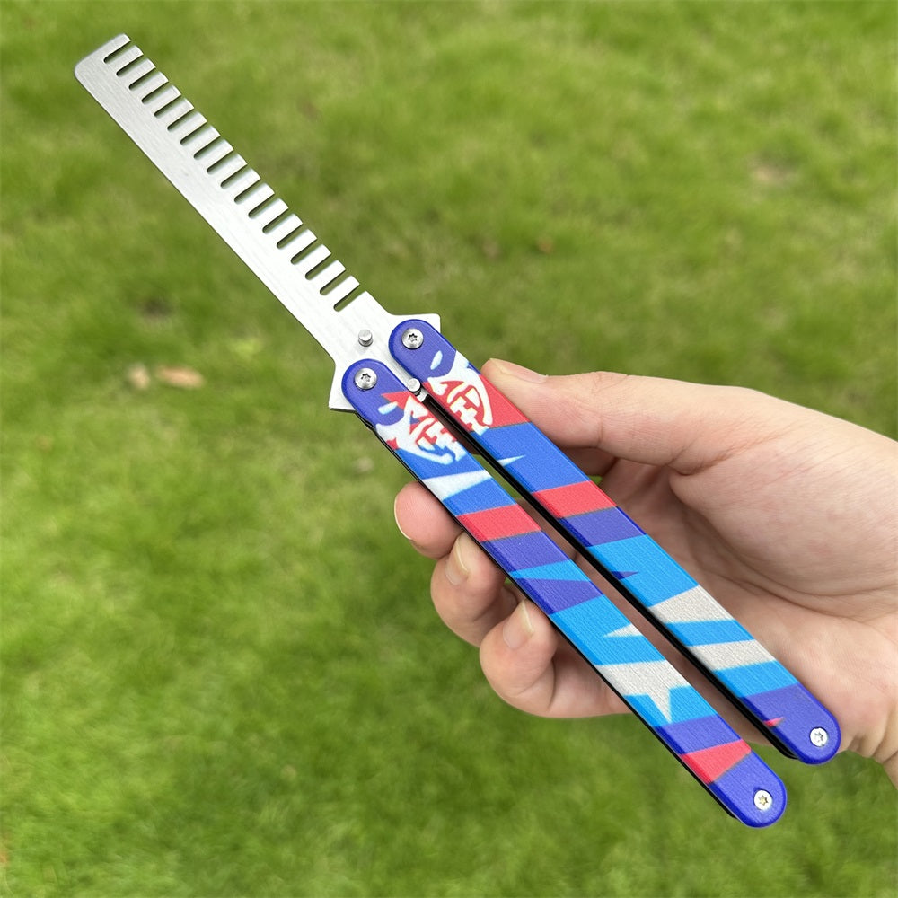 Metal Yoru Comb Balisong Butterfly Trainer Replica – WilliamMetalBlade