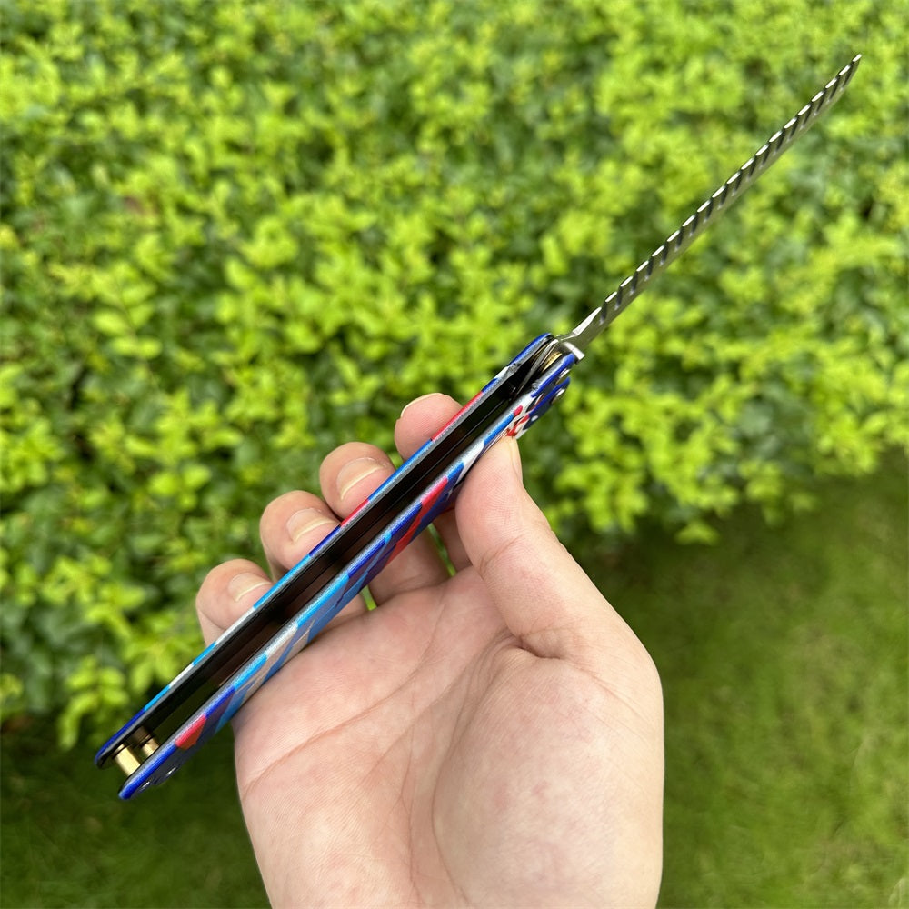 Metal Yoru Comb Balisong Butterfly Trainer Replica – WilliamMetalBlade