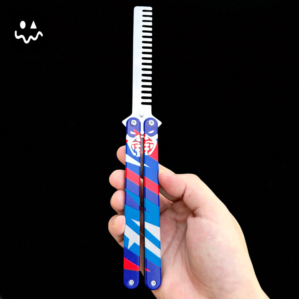 Metal Yoru Comb Balisong Butterfly Trainer Replica – WilliamMetalBlade